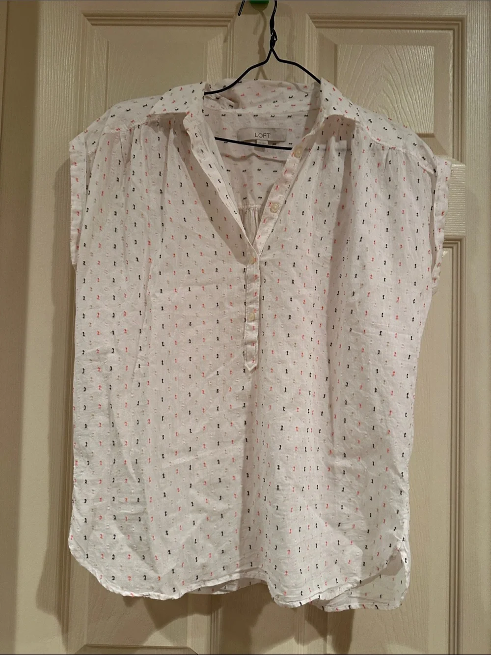 LOFT | Tops | Loft White Capsleeve Popover Blouse | Poshmark